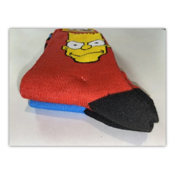 Hyp | Underwear & Socks | Homer Bart Simpson Crew Socks 2 Pair Men 62 Blue Yellow Red W Face ...